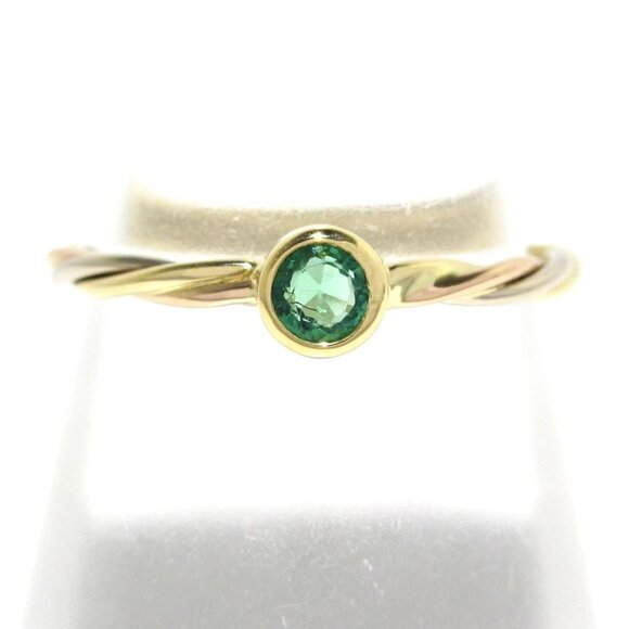 Cartier | Jewelry | Auth Cartier Trinity Twist 8k Tricolor Emerald 9 ...